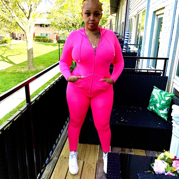 Pants & Jumpsuits | Neon Pink Tracksuit | Poshmark